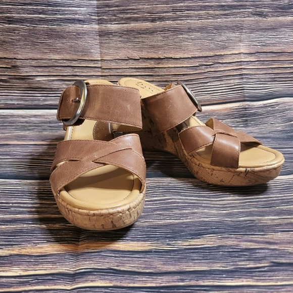boc | Shoes | Boc Born Concept Brown Cork Wedge Sz 8 | Poshmark
